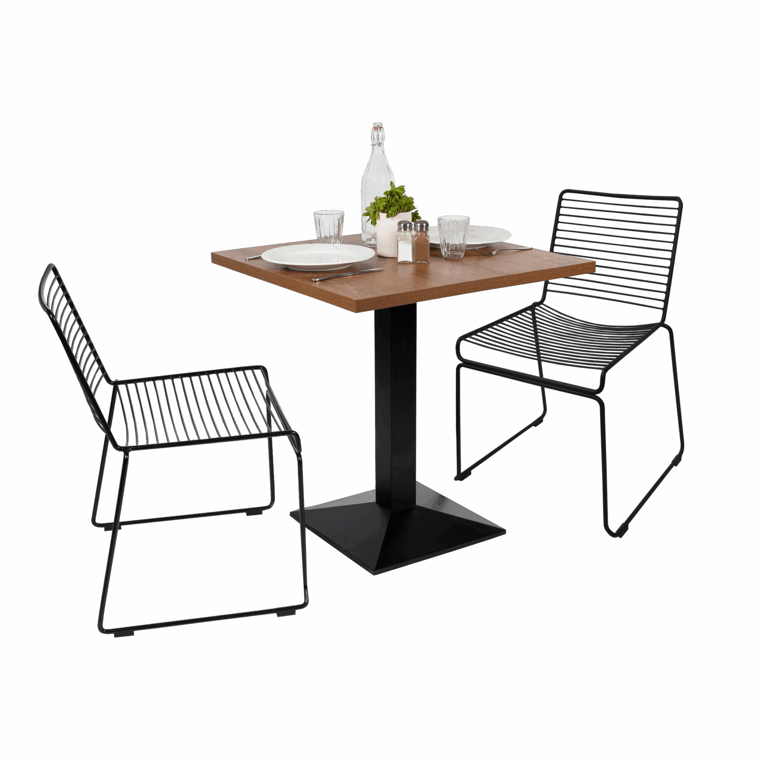 Square Ciro Melamine Table Top, Walnut - Chairforce Australia